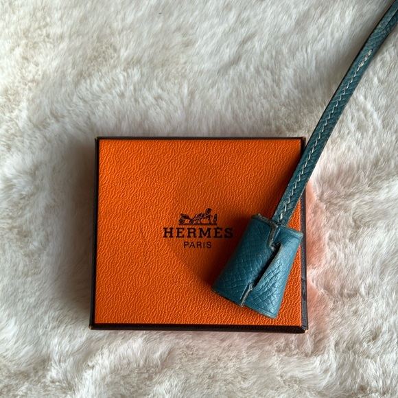 Hermes | Accessories | Herms Orange Box With Teal Leather Mini ...